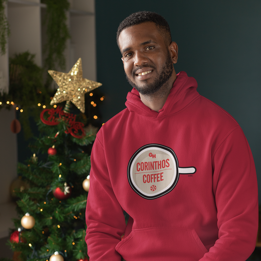 General Hospital Corinthos Coffee Peppermint Logo Fleece Hooded Sweats